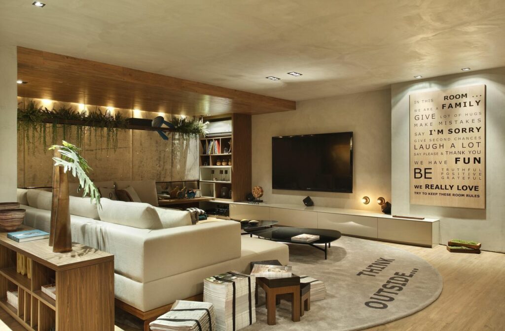 Sala de TV Moderna: 60 Modelos, Projetos e Fotos para Decorar