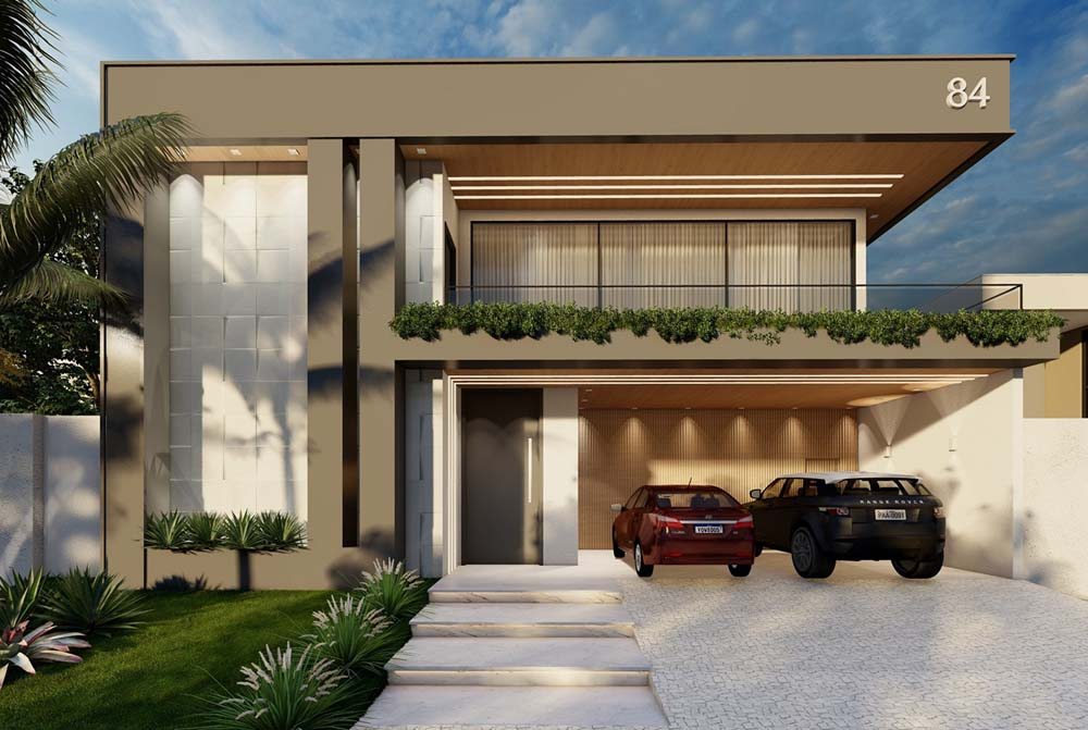 Fachadas de Casas Simples com Varanda: 50 Ideias com Fotos